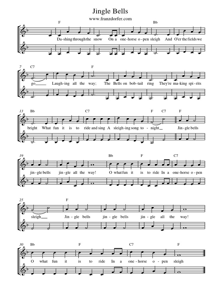 Jingle Bells-F | PDF | Seasonal Traditions | Oral Literature