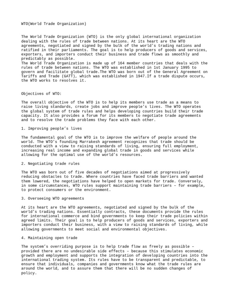 WTO - TRIPS Notes | PDF | World Trade Organization | Intellectual Property