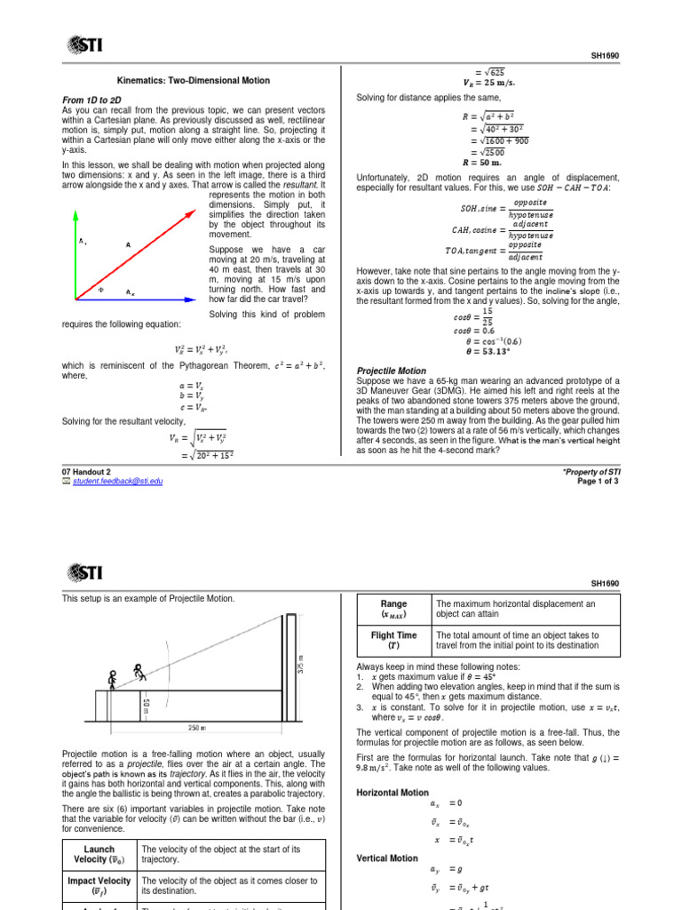 07 Handout 2 | PDF | Space | Mechanics