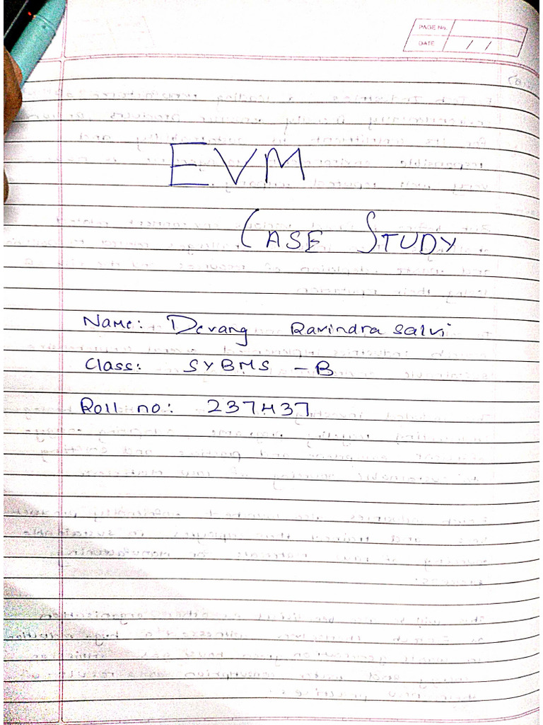 Evm Case Study - Sybms B 237437 | PDF