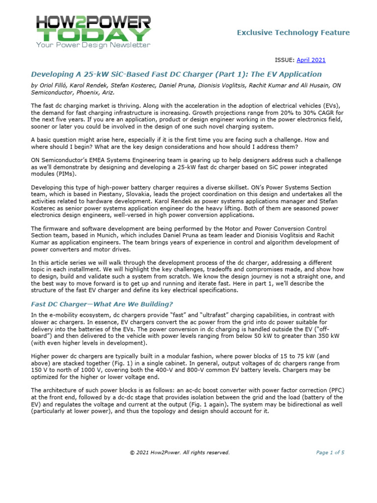 ONSemi-Developing A 25-kW SiC-Based Fast DC Charger Solution Overview1 ...