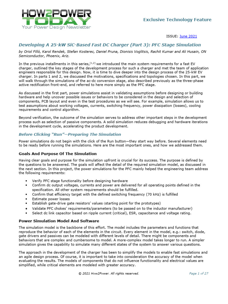Onsemi Developing A 25 Kw Sic Based Fast Dc Charger Solution Overview3 Download Free Pdf