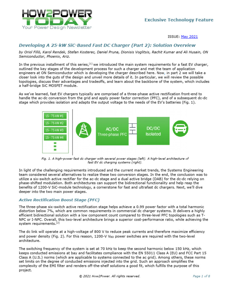 ONSemi-Developing A 25-kW SiC-Based Fast DC Charger Solution Overview | PDF | Rectifier | Mosfet