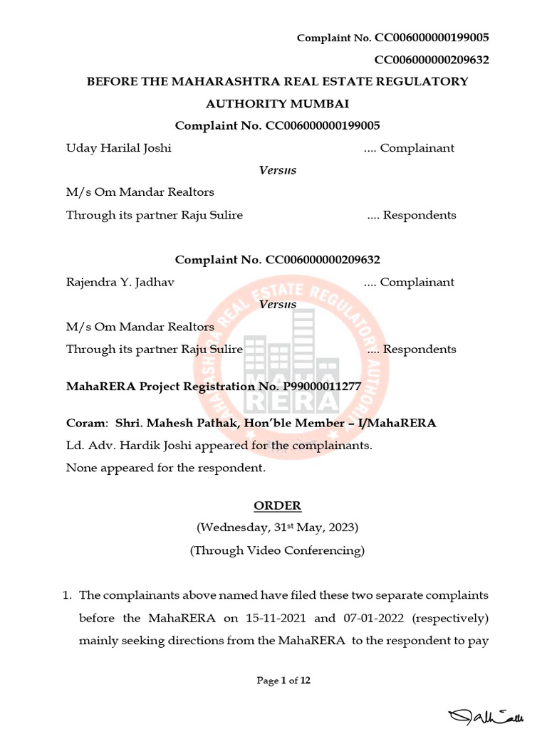 Rera Judgement | PDF | Private Law | Common Law