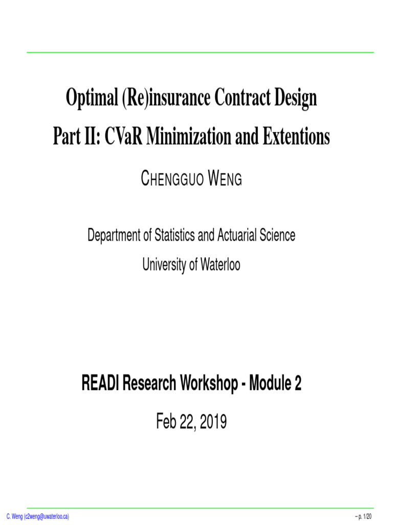 CVaR Minimization and Extentions | PDF | Mathematical Optimization | Insurance