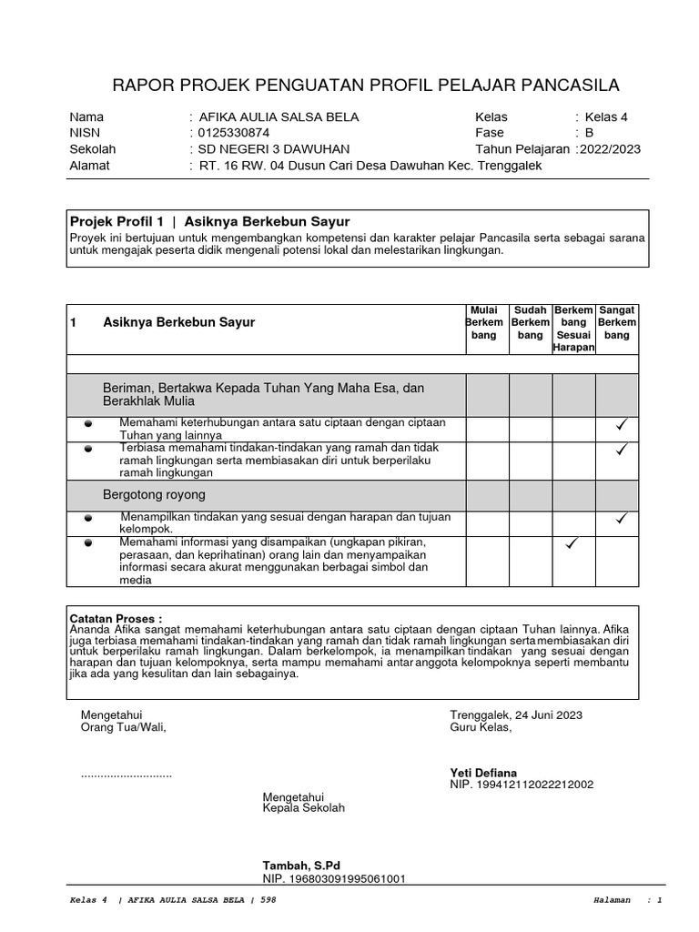 Rapor P5 KLS 5 SMT 1 | PDF