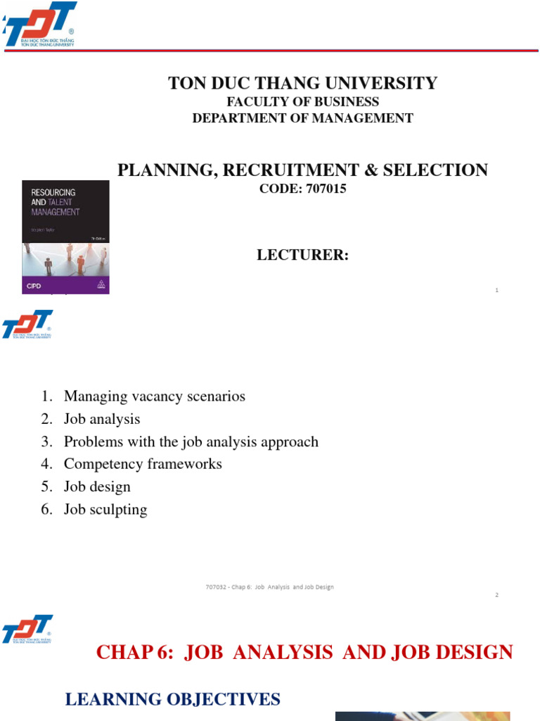 CHAP 4 JOB ANALYSIS AND JOB DESIGN | PDF | Competence (Human Resources) | Job Satisfaction
