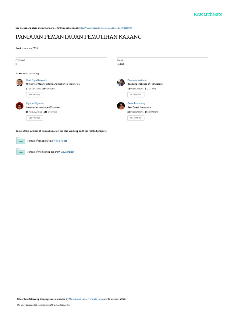 PanduanCoralBleachingIndonesia2016 Final1 | PDF
