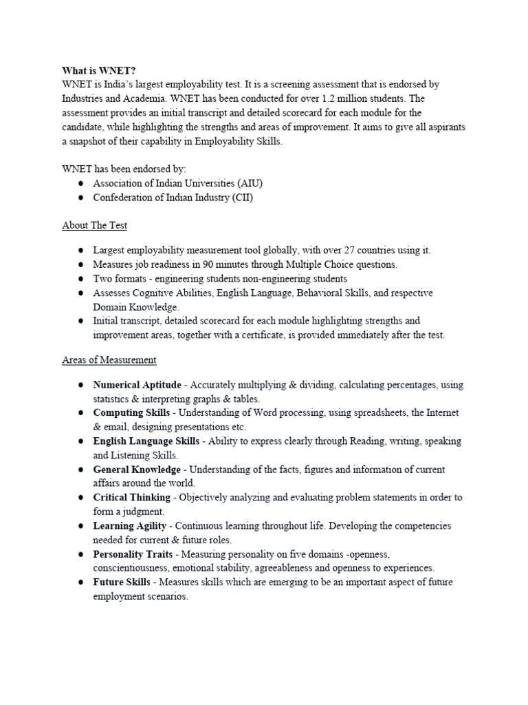 WNET Framework | PDF | Understanding | Psychology