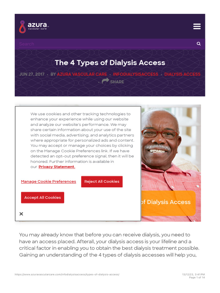 The 4 Types of Dialysis Access - Azura Vascular Care | PDF ...
