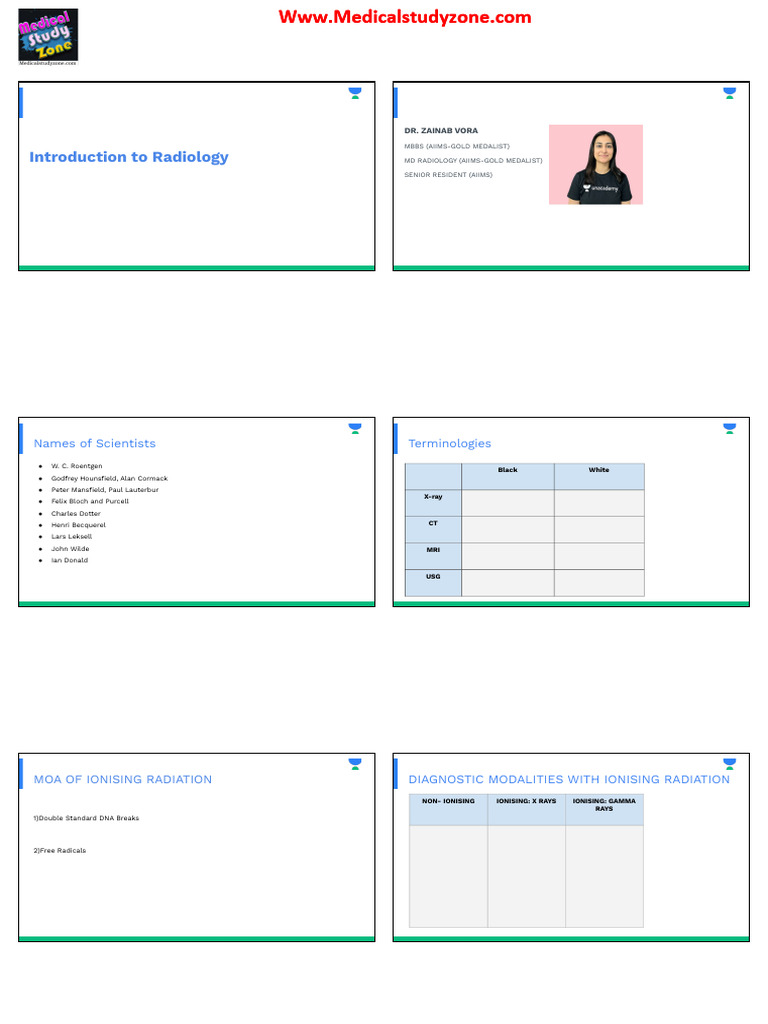 Radiology Notes by Zainab Mam | PDF | Magnetic Resonance Imaging ...