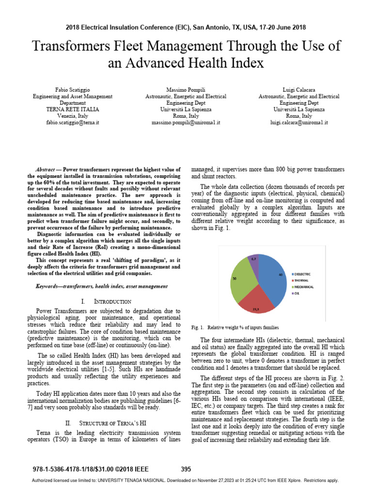 Transformers Fleet Management Through The Use of An Advanced Health ...
