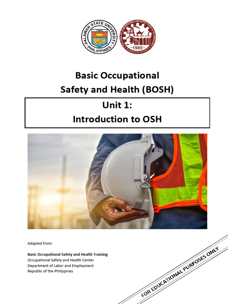 Unit 1 Introduction To OSH | PDF | Occupational Safety And Health | Hazards