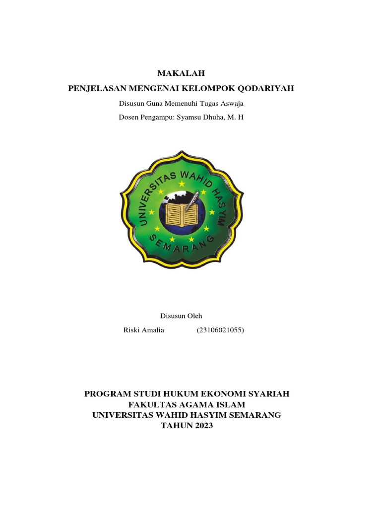 Aliran Qodariyah: Sejarah dan Doktrin | PDF
