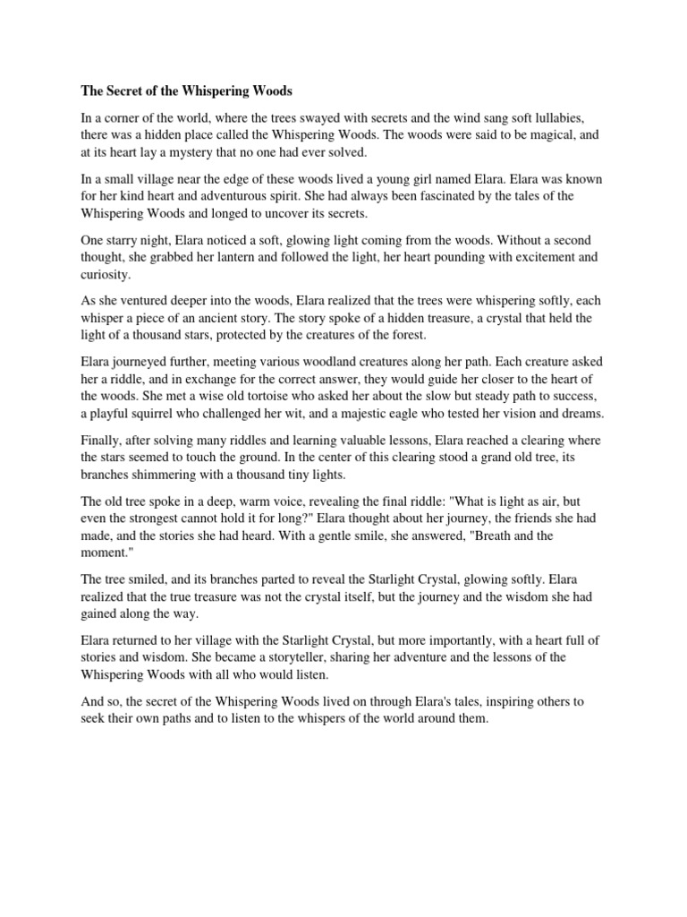 Elara and the Whispering Woods | PDF | General Fiction