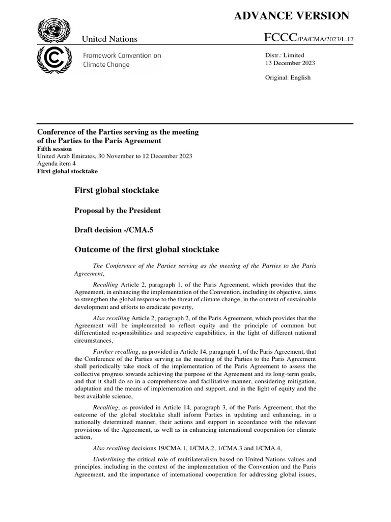 L'acord de La COP28 | PDF | Climate Change Mitigation | Climate Change