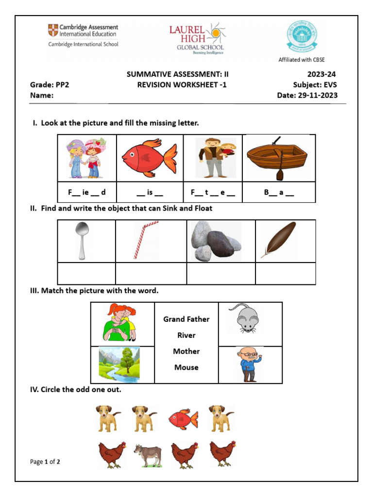 Summative Assessment 2 Evs 1 | PDF
