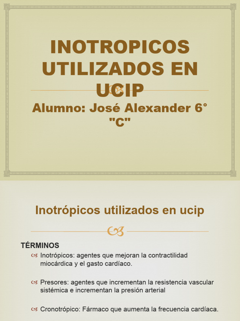 Inotropicos UCI Manual | PDF | Norepinefrina | Fisiología