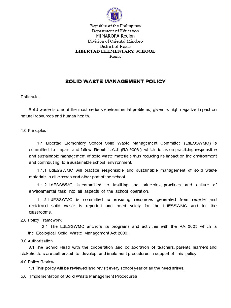 LDES Solid Waste Management | PDF | Waste Management | Waste