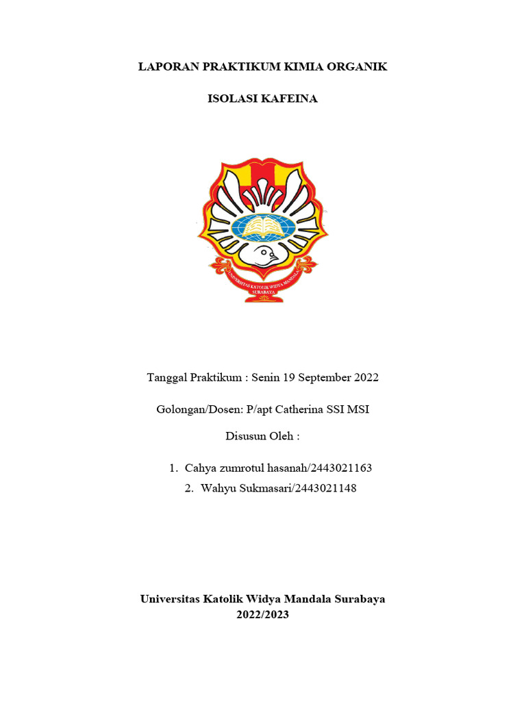 Isolasi Kafein - Cahyazh - 21163 | PDF Isolasi Kafein - Cahyazh - 21163 | PDF