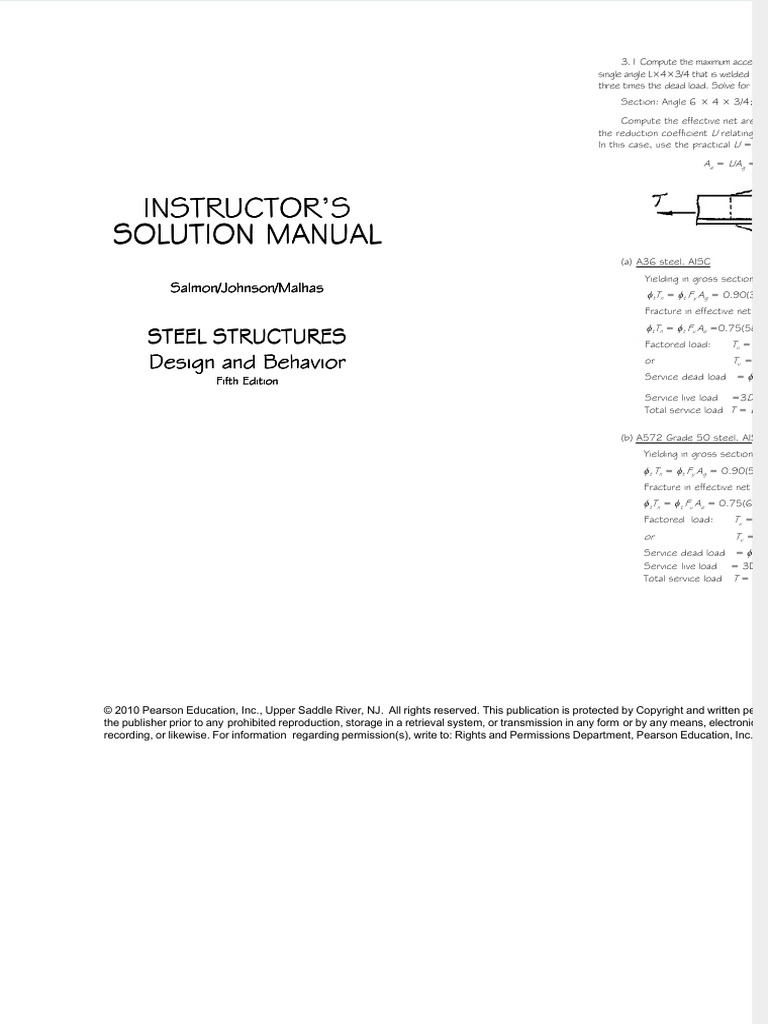 Dokumen - Tips - Steel Structures 5th Edition Solutions Manual | PDF | Buckling | All Rights ...