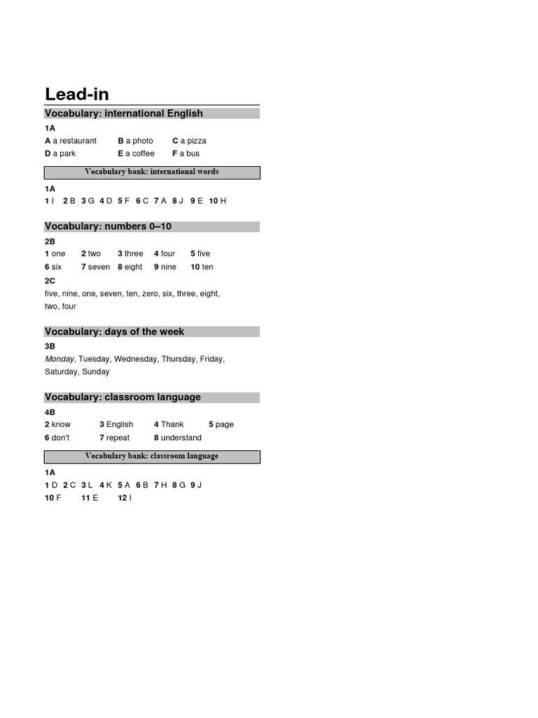 Speakout 3rd Edition A1 Student's Book Keys | PDF | Lunch | English ... Speakout 3rd Edition A1 Student's Book Keys | PDF | Lunch | English ...