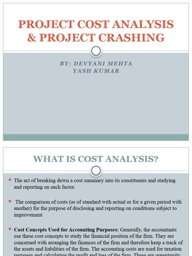 Cost Analysis Project & Project Crashing | PDF | Cost | Cost–Benefit ...