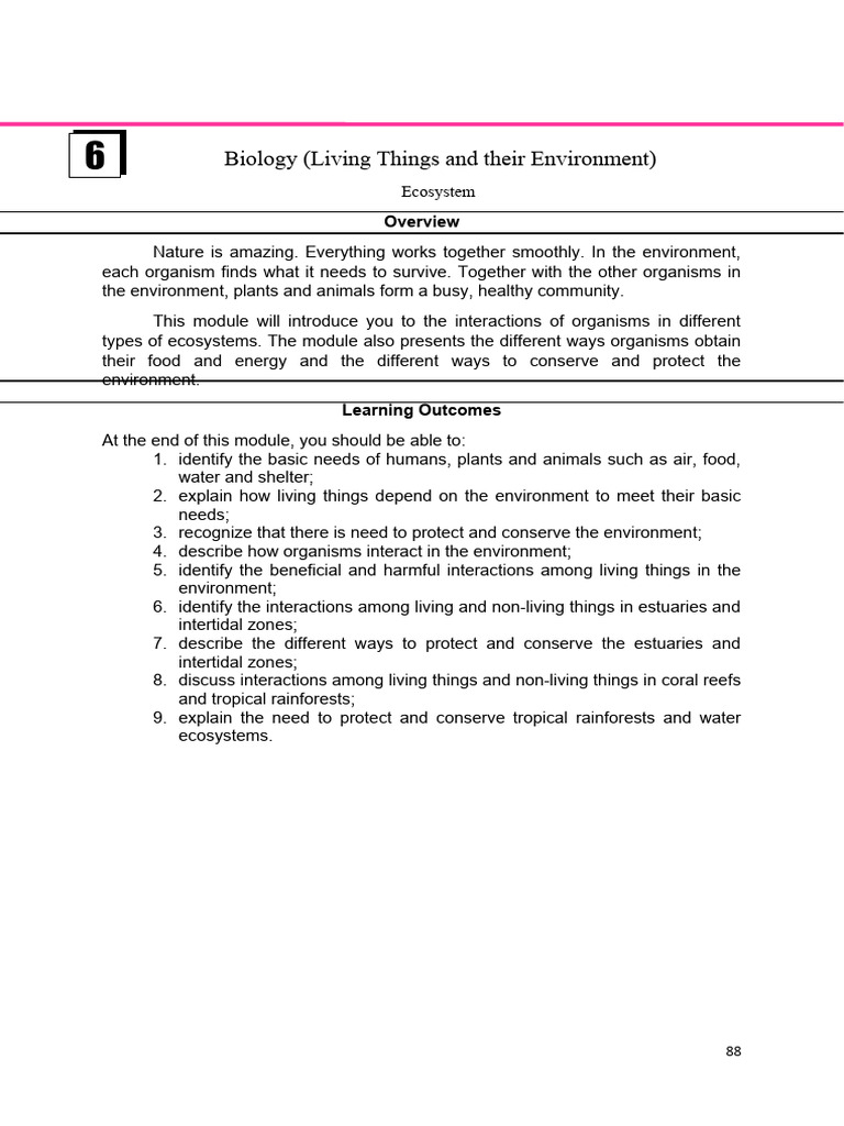 Science Module 6 | PDF | Ecosystem | Symbiosis
