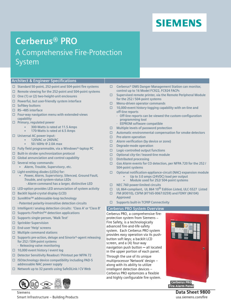 A6V10349675_Cerberus PRO Comprehensive Fire Protection System_en | PDF ...