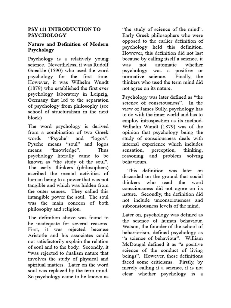 Topic 1 - Introduction To Psychology (1) (1) - 1 | PDF | Psychology ... Topic 1 - Introduction To Psychology (1) (1) - 1 | PDF | Psychology ...