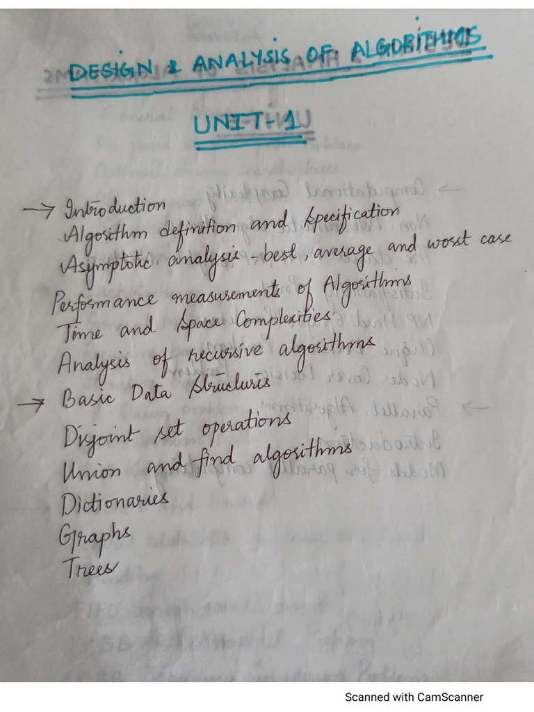 Daa Unit 1 Notes Pdf 