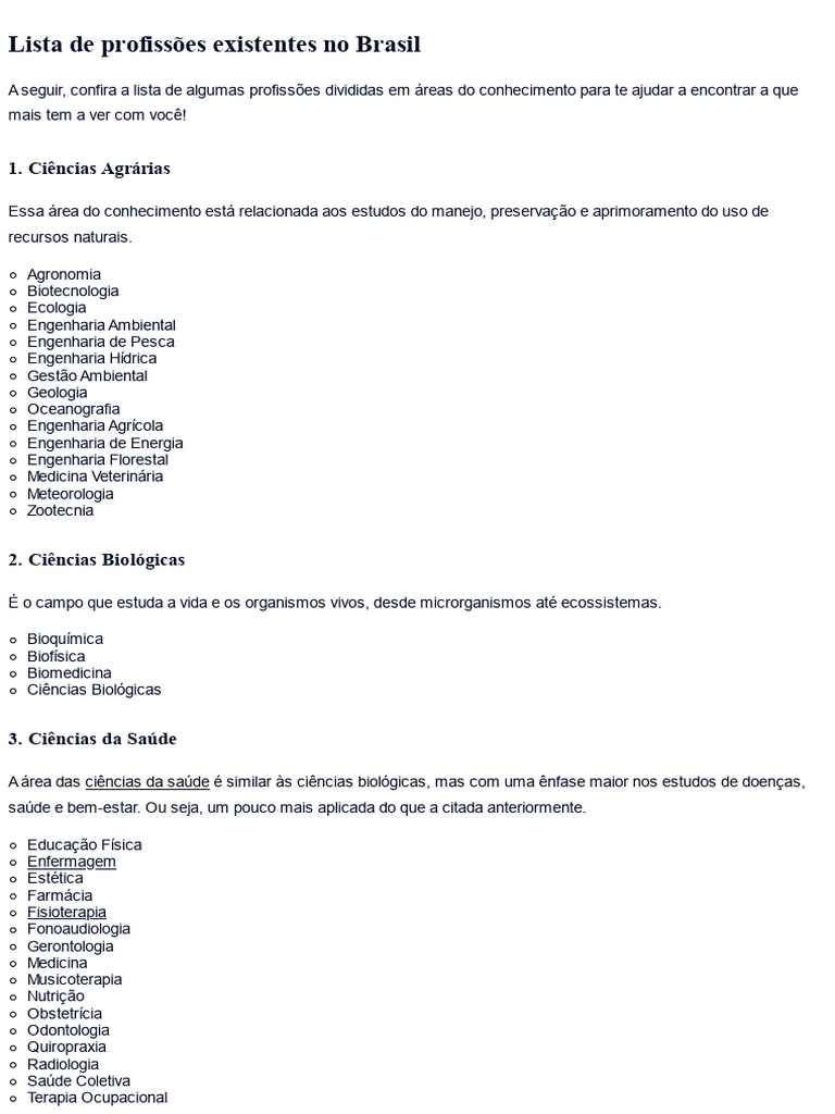 Profissões - Lista de Profissões - Confira o Guia Completo para A Sua ...