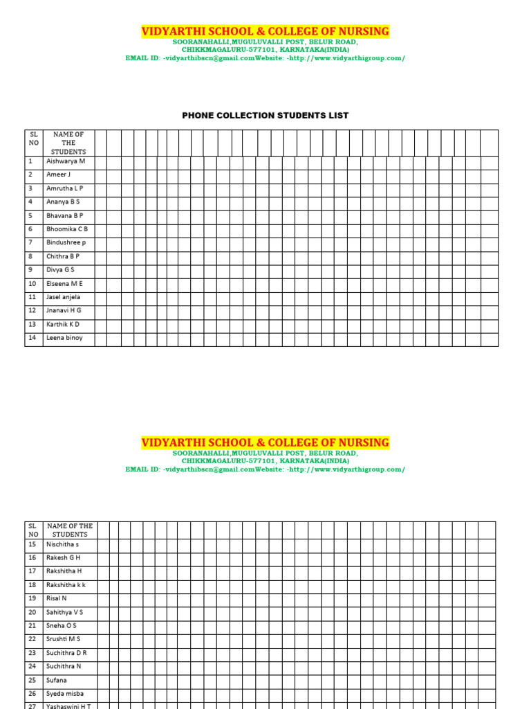 Phone Collection List | PDF