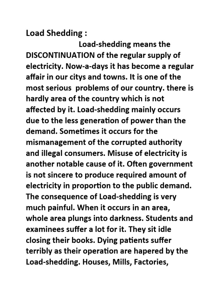Load Shedding | PDF | Politics | Social Science