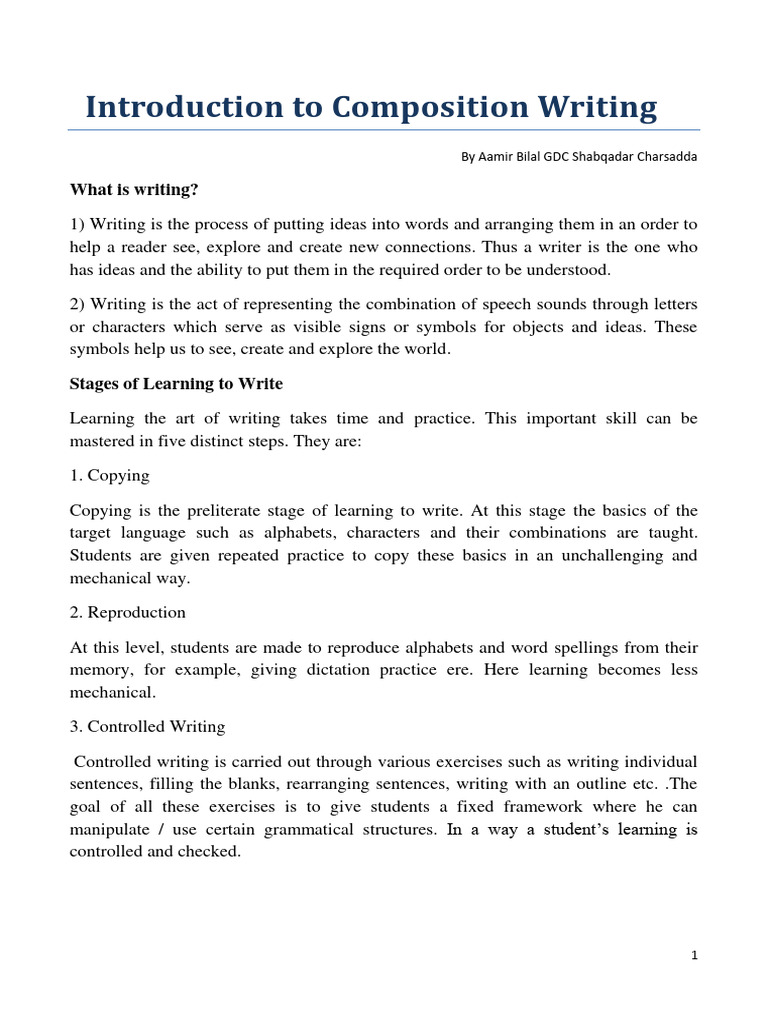 Steps in Composition Writing Process | PDF | Brainstorming | Proofreading