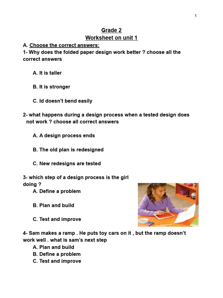 Grade 2 Engineering Design Worksheet | PDF | Teaching Methods & Materials