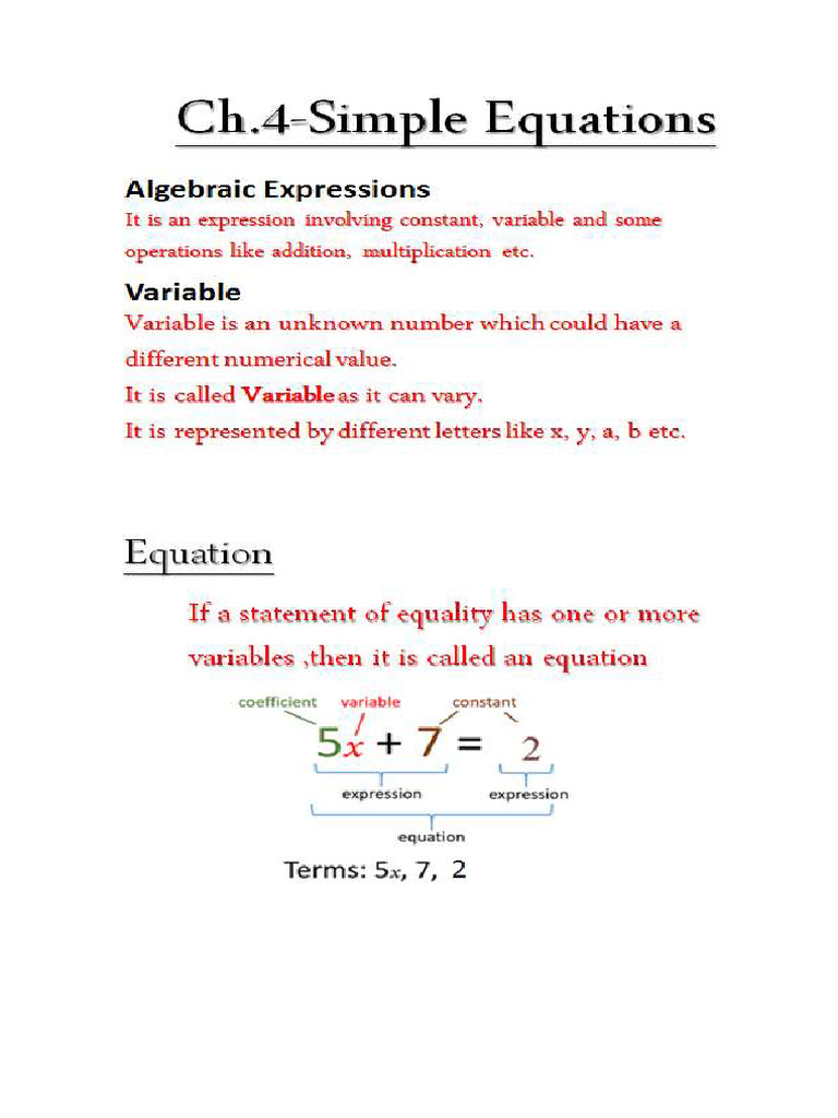 Simple Equation | PDF