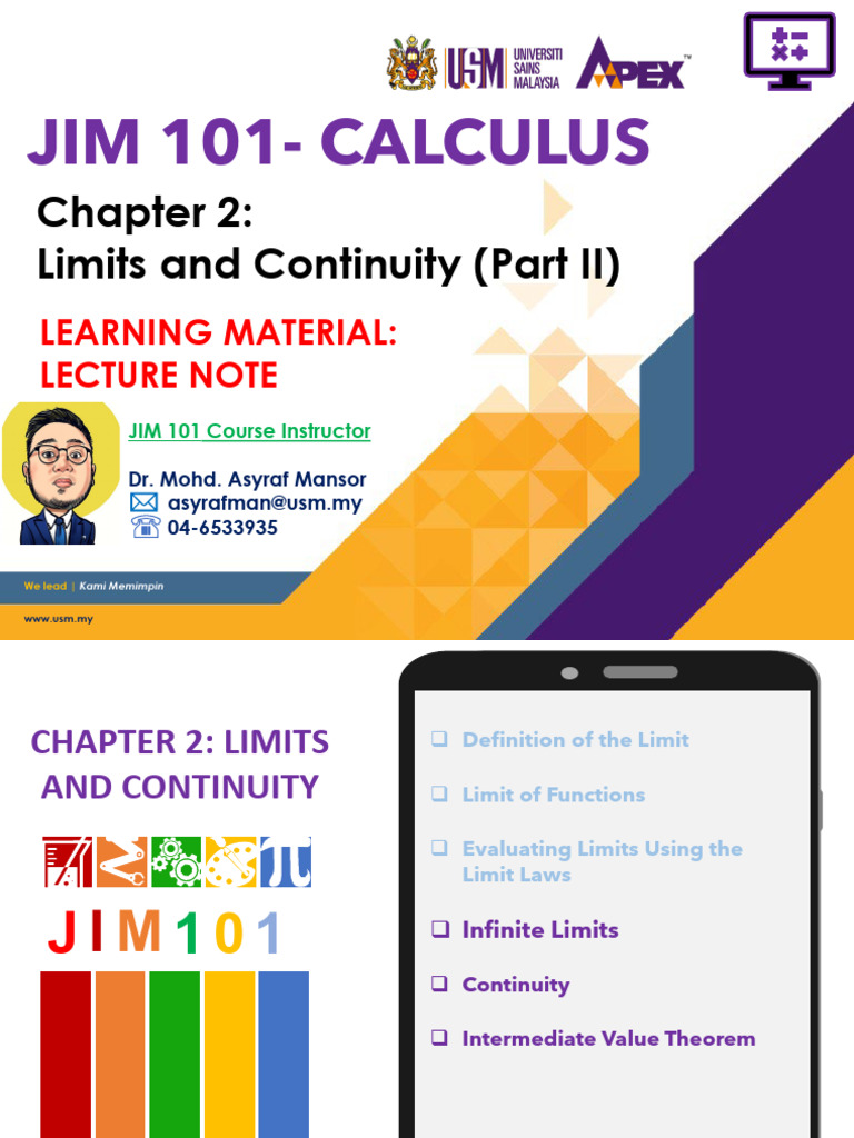 JIM101 Learning Material (Lecture Note) - CHAPTER 2 (Part II) | PDF | Continuous Function ...