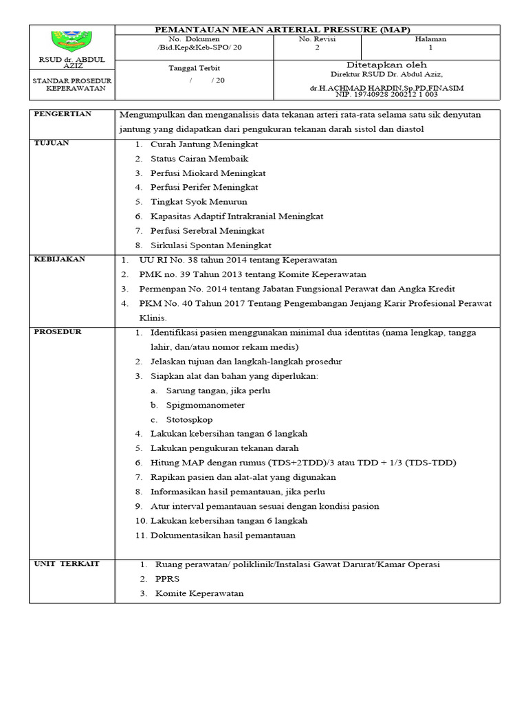 3 Pemantauan Mean Arterial Pressure Map Pdf