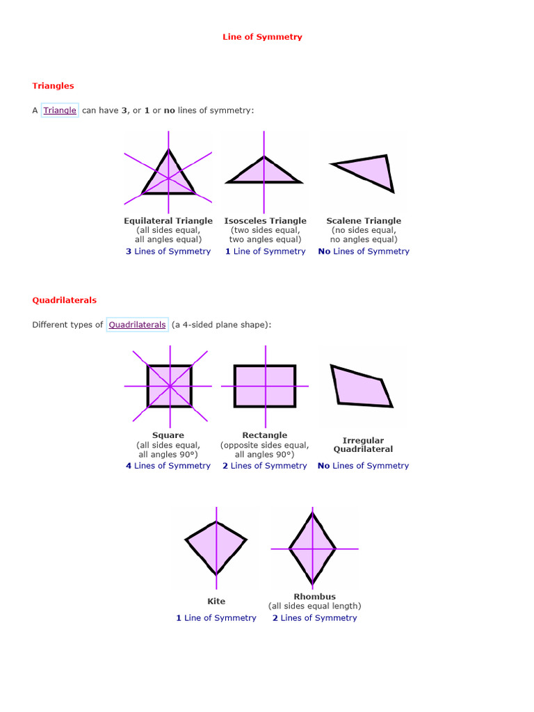 Line of Symmetry | PDF | Triangle | Euclidean Geometry