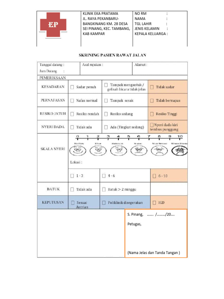 Dokumen Bukti Pelaksanaan Skrining | PDF