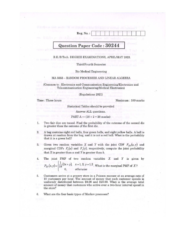 MA3355 - AprMay 2023 | PDF