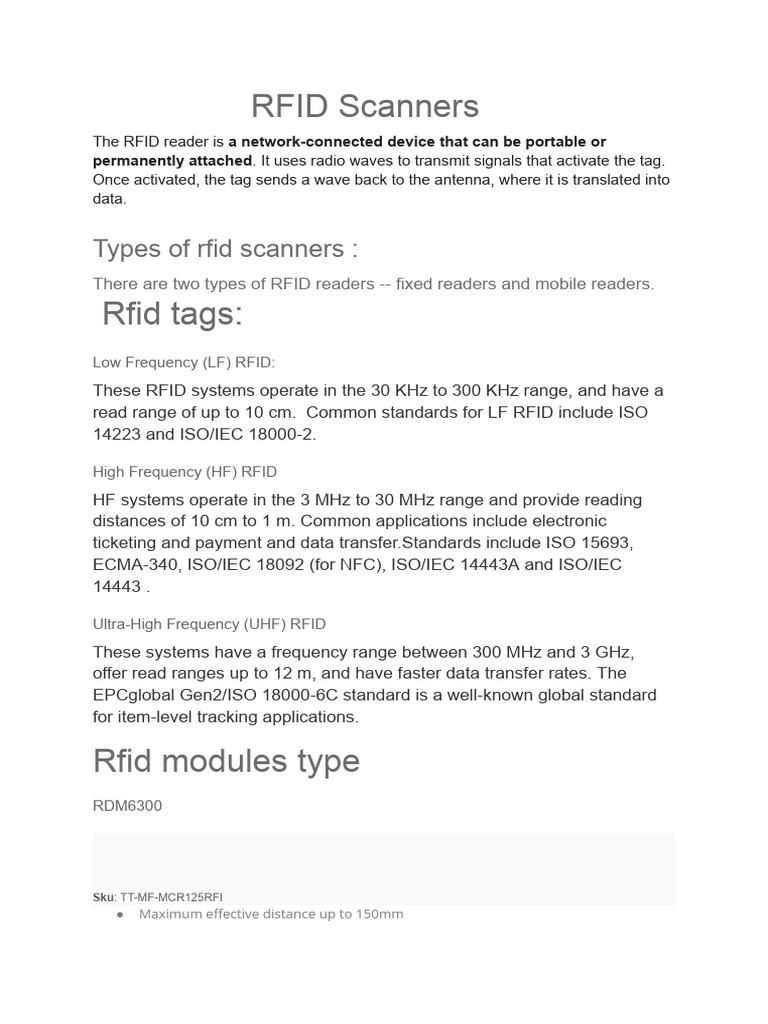 RFID Scanners | PDF