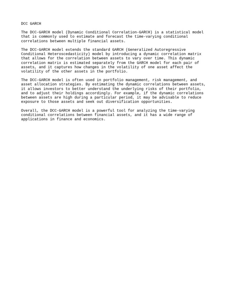DCC Garch | PDF | Finance & Money Management