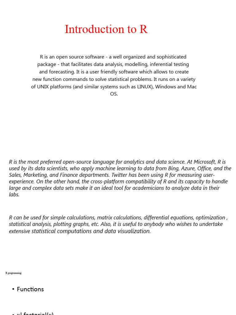 Introduction To R | PDF | Statistics | Statistical Theory