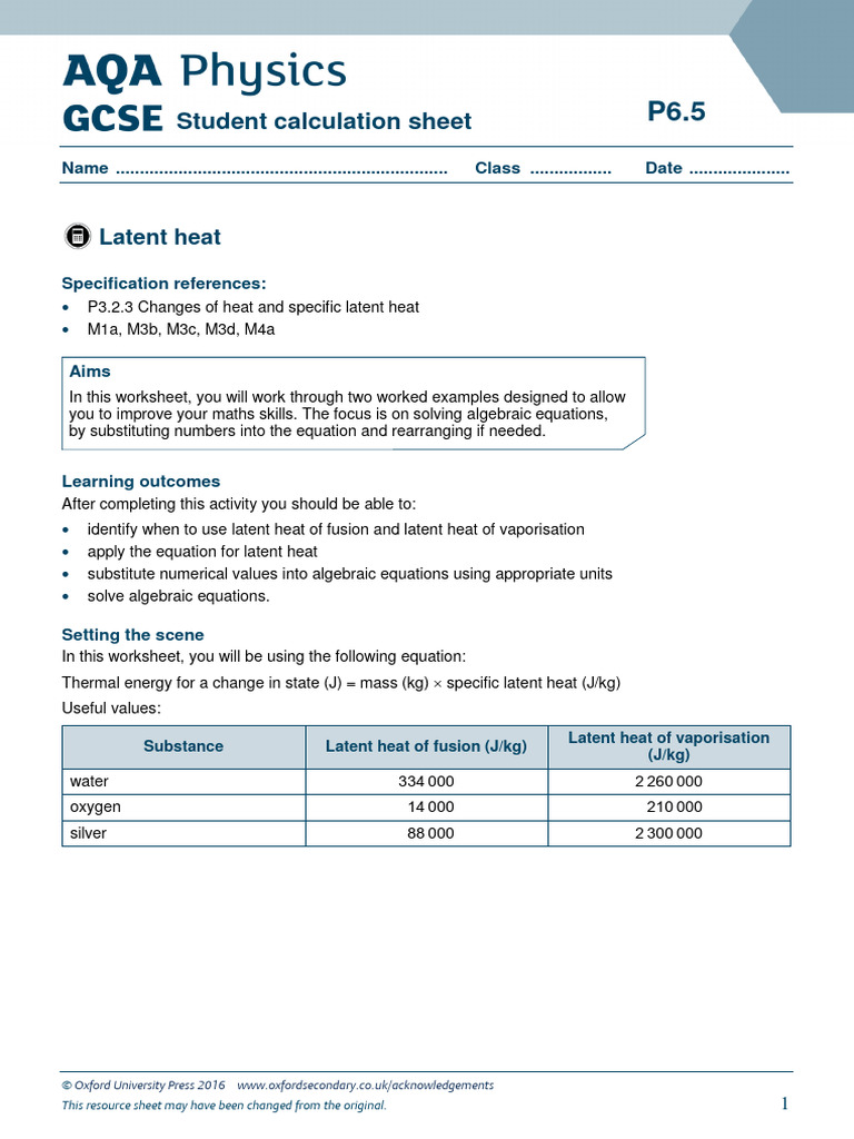 6.5 Calc | Download Free PDF | Latent Heat | Heat