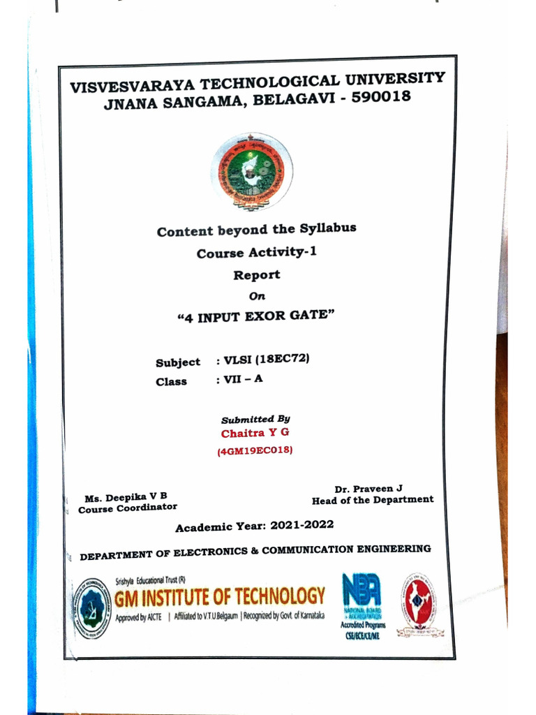 Vlsi Sample Report | PDF