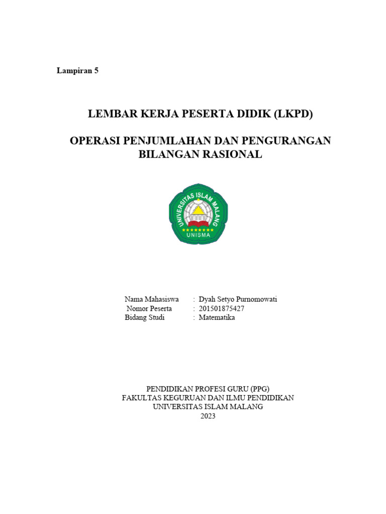 4-LKPD-PPG 2023 - Rasional | PDF