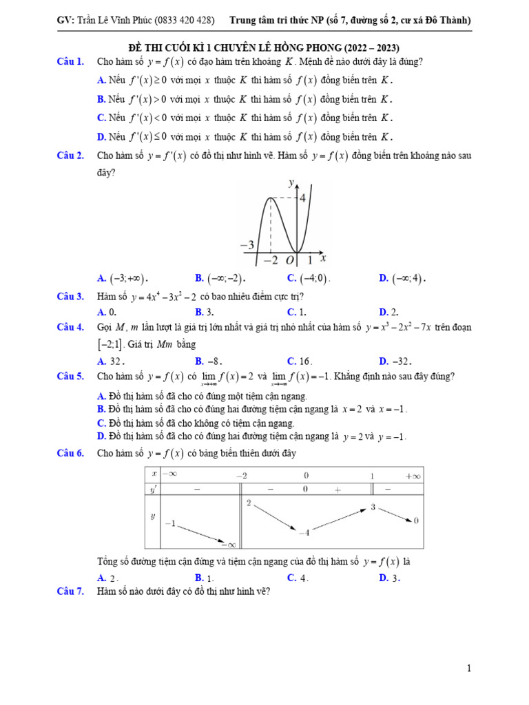 HK1 Chuyên LHP 2022 2023 | PDF