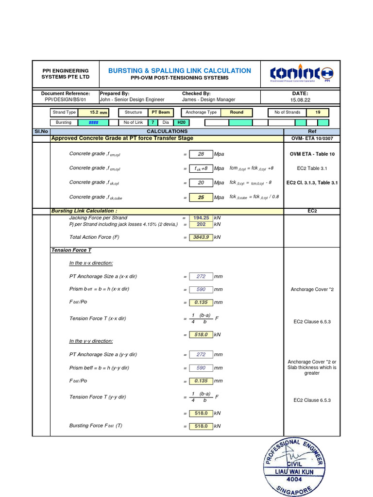 PPI-Bursting Link Calculation (05.oct.22) | PDF | Structural ...